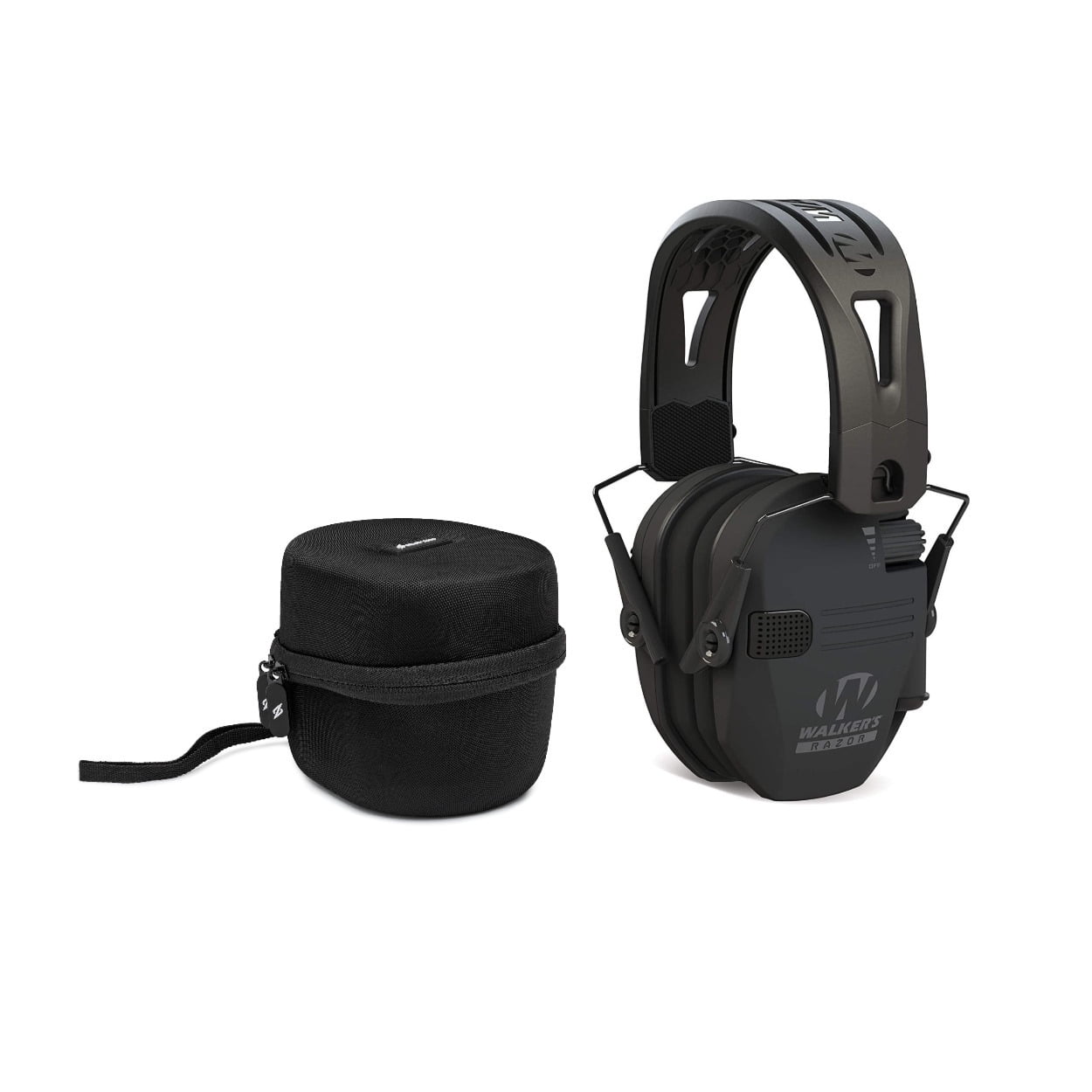 Walkers Razor Tacti-Grip with Rubber Headband (Black) w/ Protective ...
