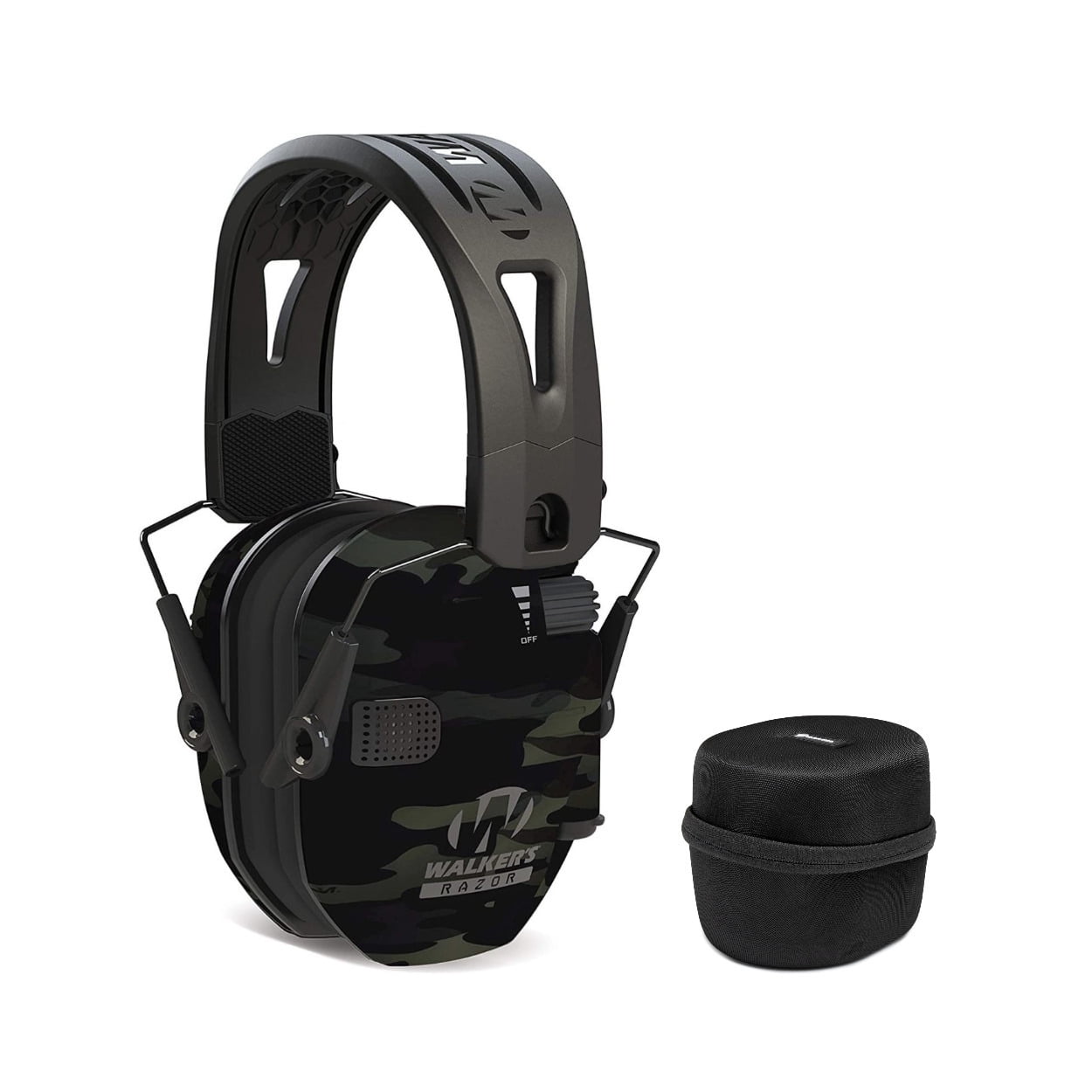 Walkers Razor Tacti-Grip with Rubber Headband (Gray) w/ Protective Case ...