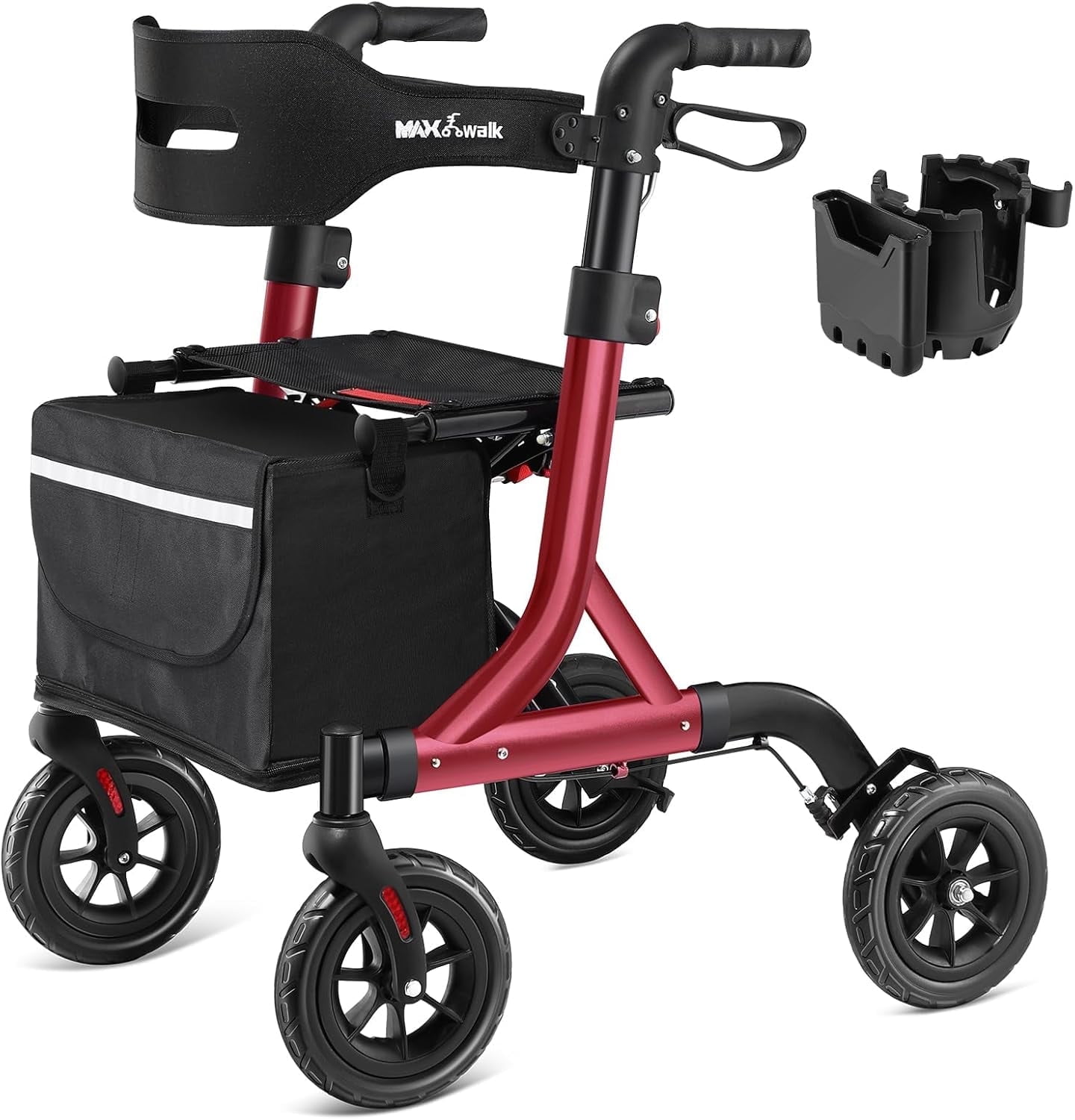 Walkers for Seniors, Rollator Walker with Seat, 10" Rubber Wheels All ...