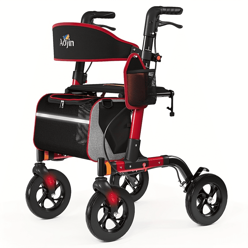 Walkers for Seniors, Rollator Walker with Seat, 350 lb Weight Capacity ...