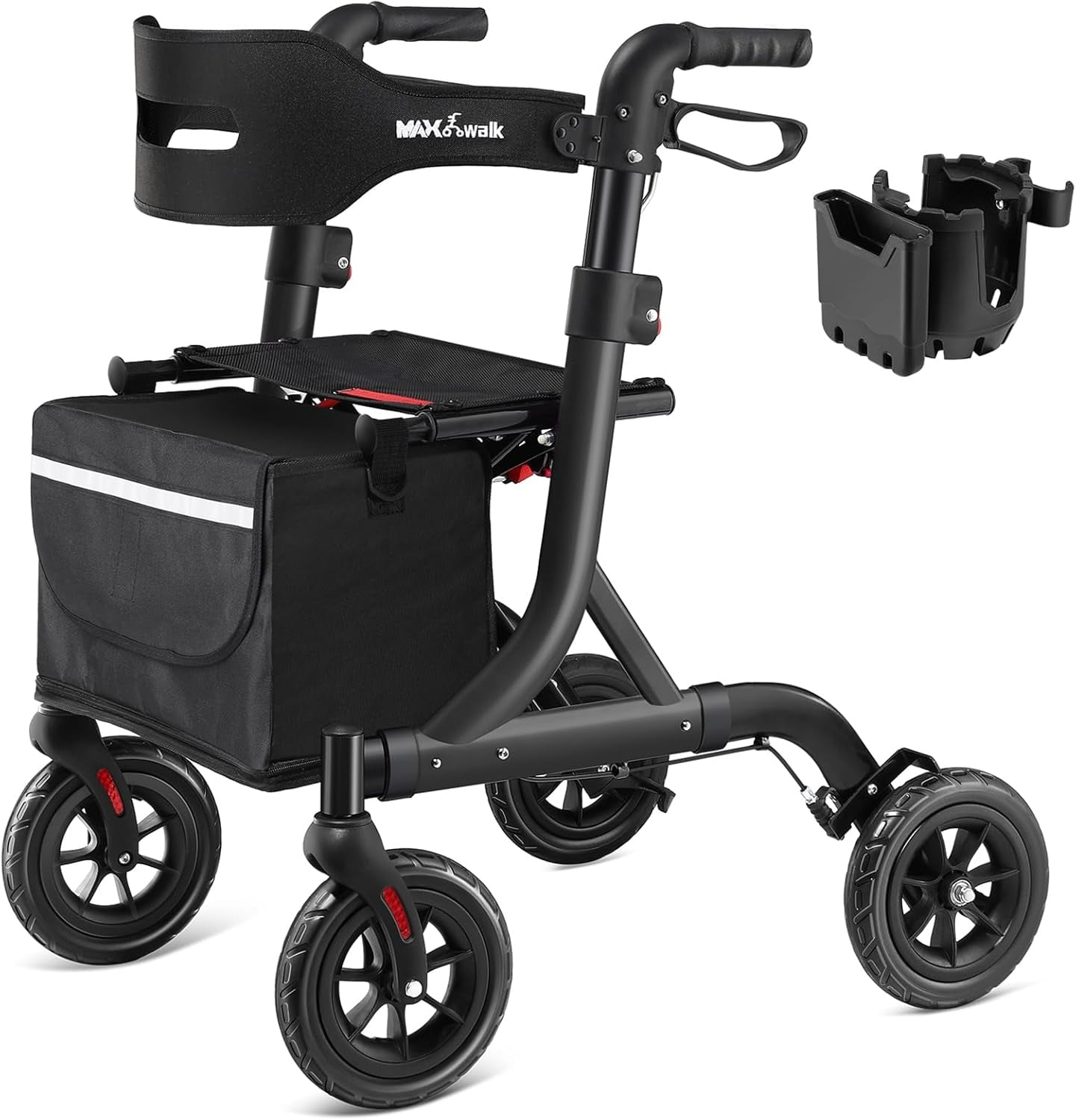 Walkers for Seniors, Rollator Walker with Seat, 8" Rubber Wheels All ...