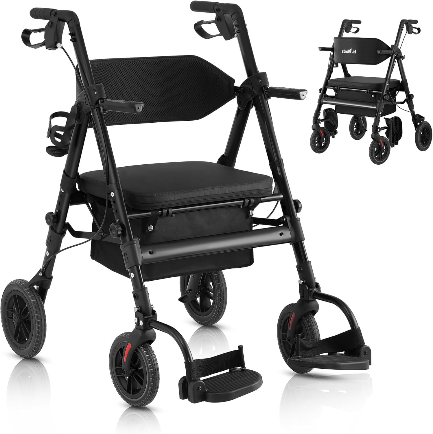 Walkers for Seniors,Walker Wheelchair Combo,2 in 1 Rollator Transport ...