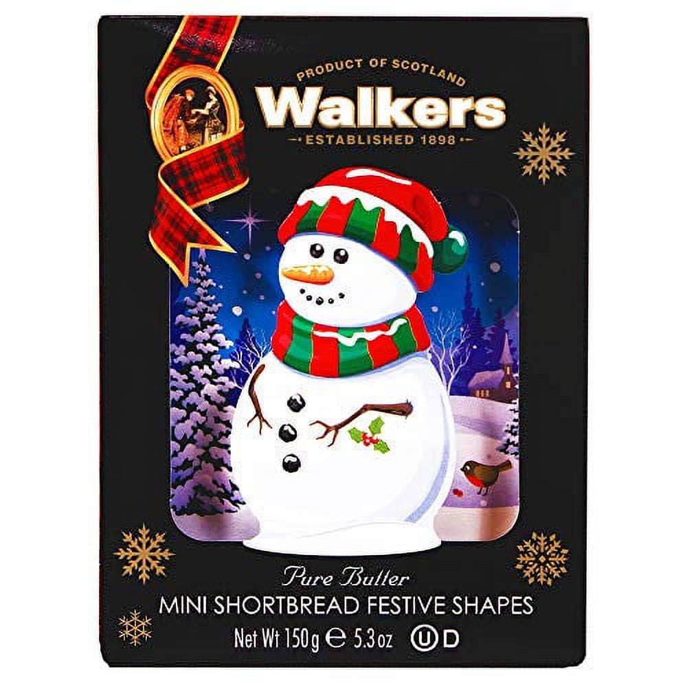 Walkers Shortbread Snowman Mini Festive Shapes Holiday Shortbread Box ...