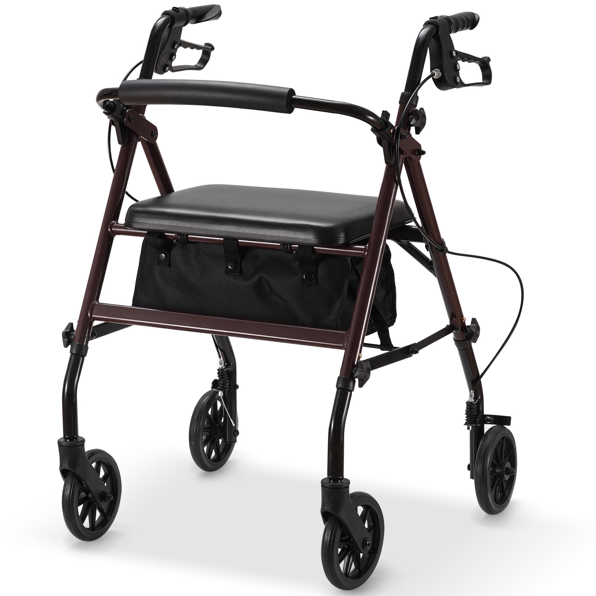 Walkers for Seniors with Seat & Handles, Foldable Rolling Medical Rollator Walker with Wheels ...