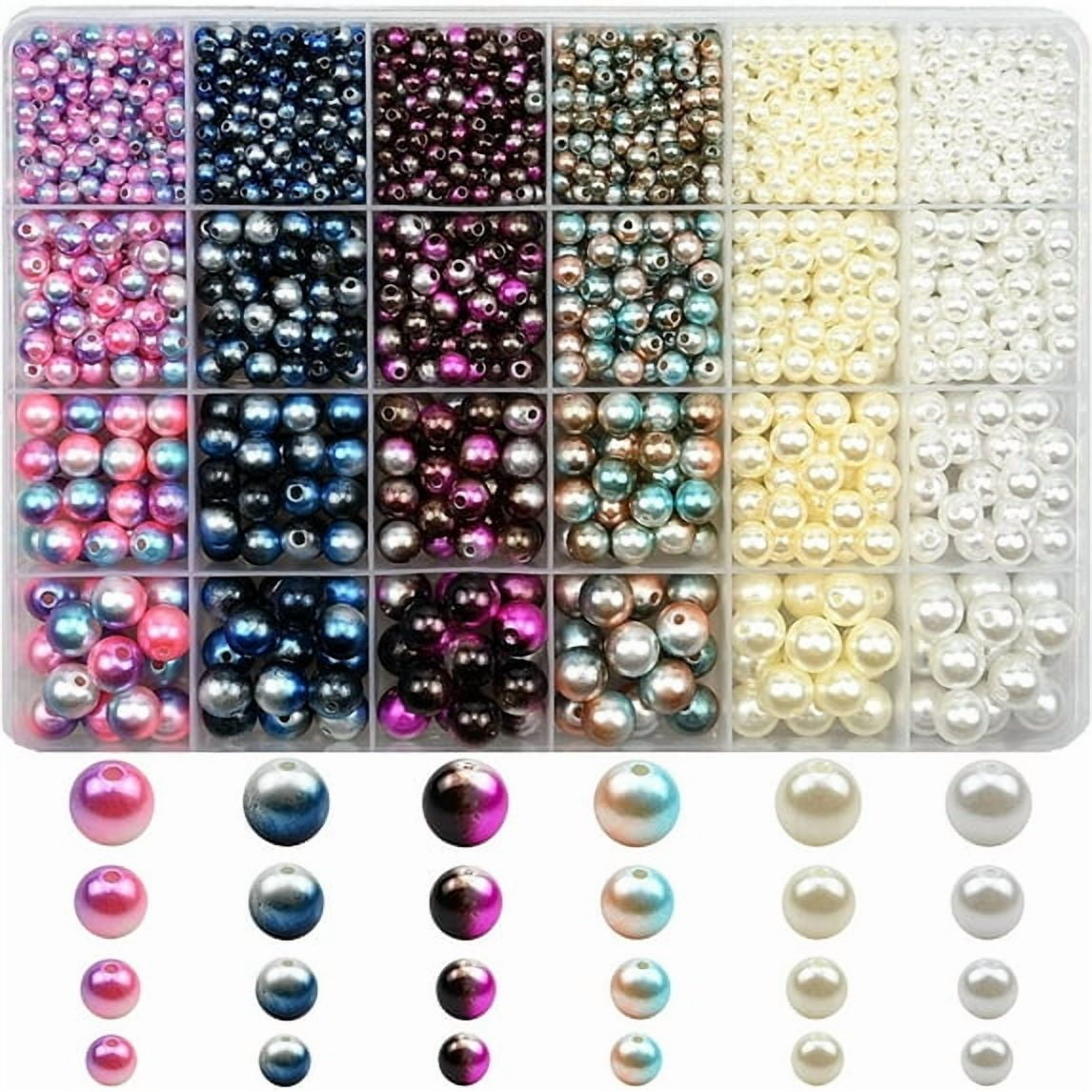 Walkfairy Pearl Beads for Jewelry Making 6 Colors Pearl Beads, 1890pcs ...