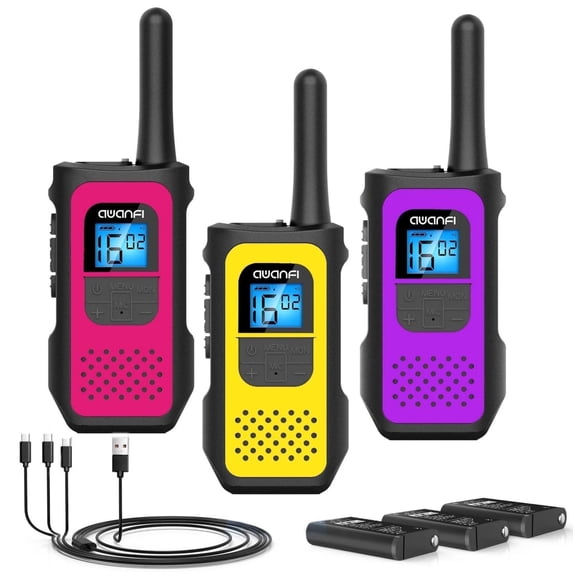 AWANFI Rechargeable Walkie Talkies for Adults Kids, 22 Channel Two-Way ...