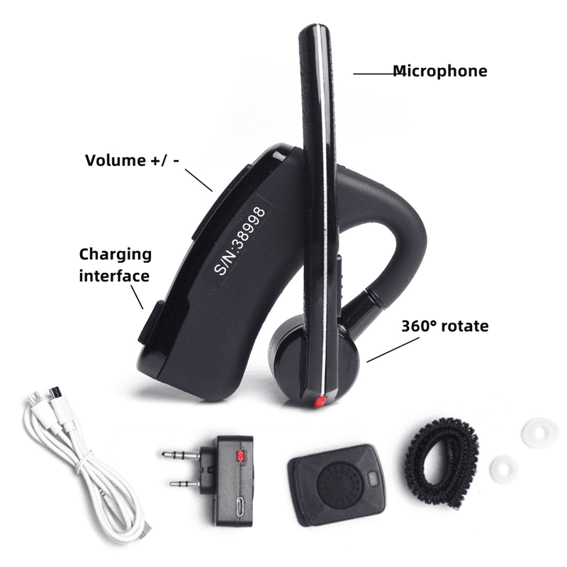 Walkie Talkie Bluetooth Wireless Headset Two Way Radio Headphone ...