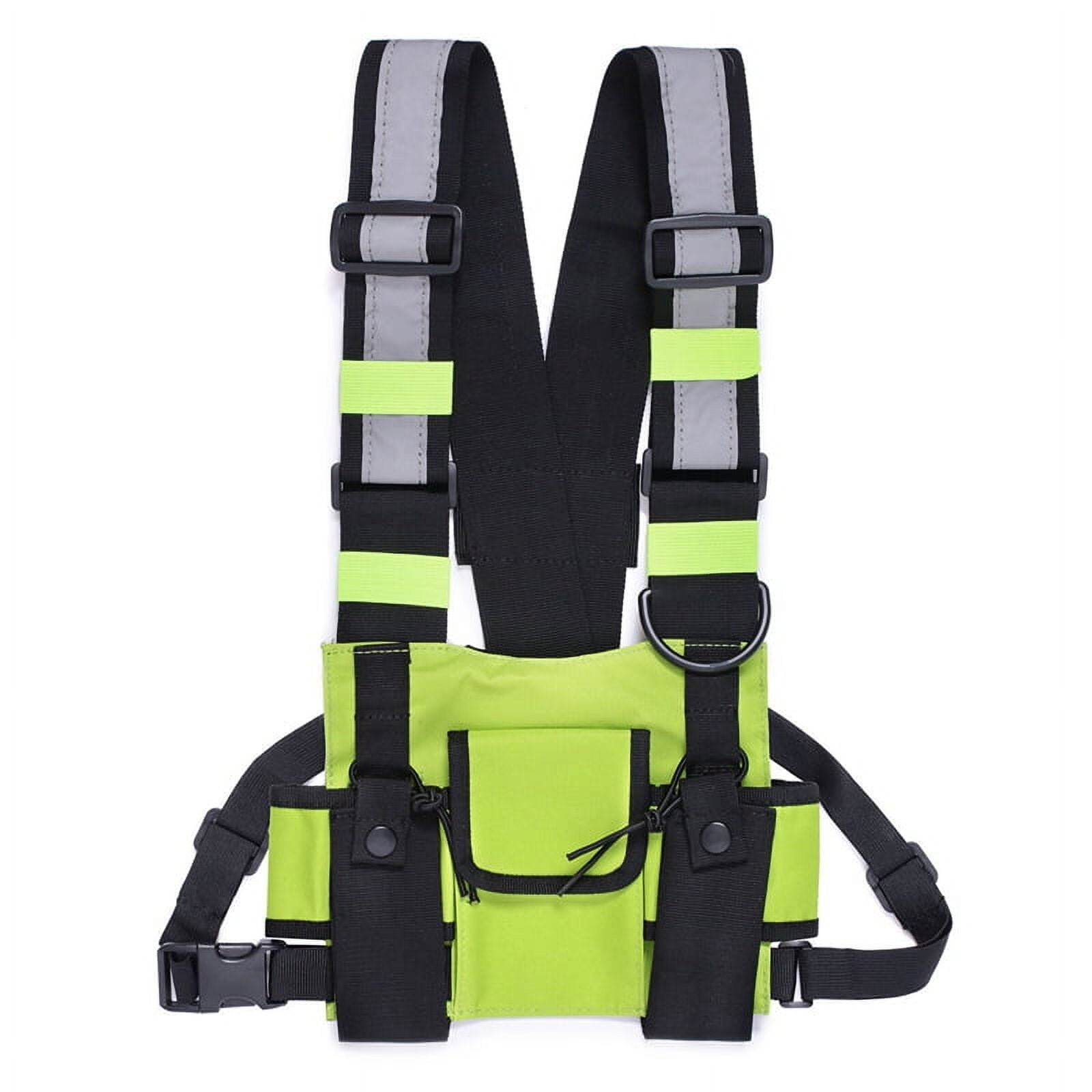 Walkie Talkie Double Chest Bag Radio Reflective Chest Harness Holder ...