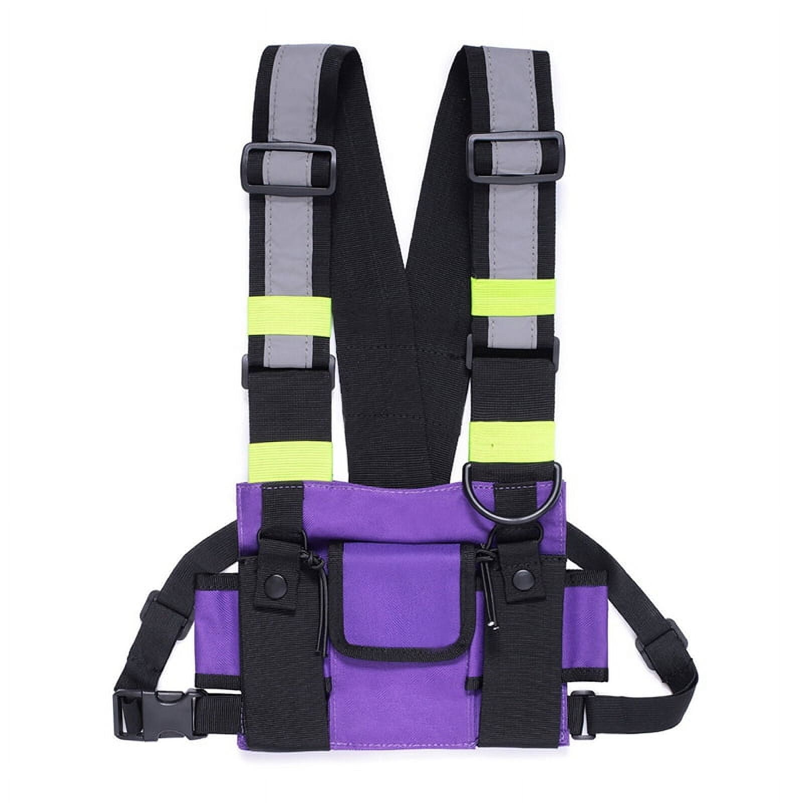 Walkie Talkie Double Chest Bag Radio Reflective Chest Harness Holder ...