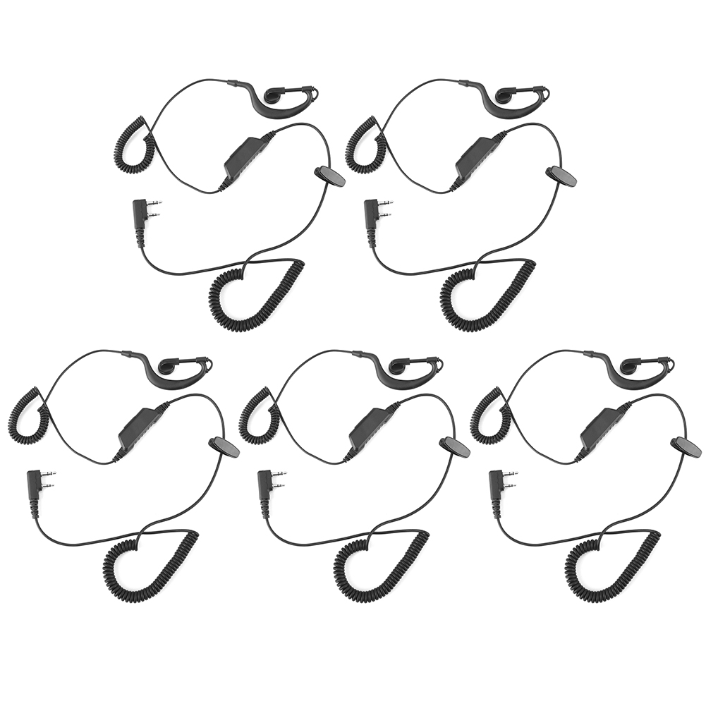 Walkie Talkie Headset with Microphone,5 Ear Hook Walkie-Talkie Headsets ...