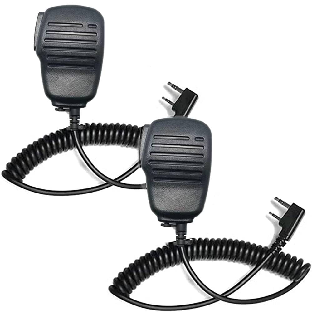 Walkie Talkie Mic Shoulder Mic 2 Pin Radio Microphone for UV-5R UV-82 ...