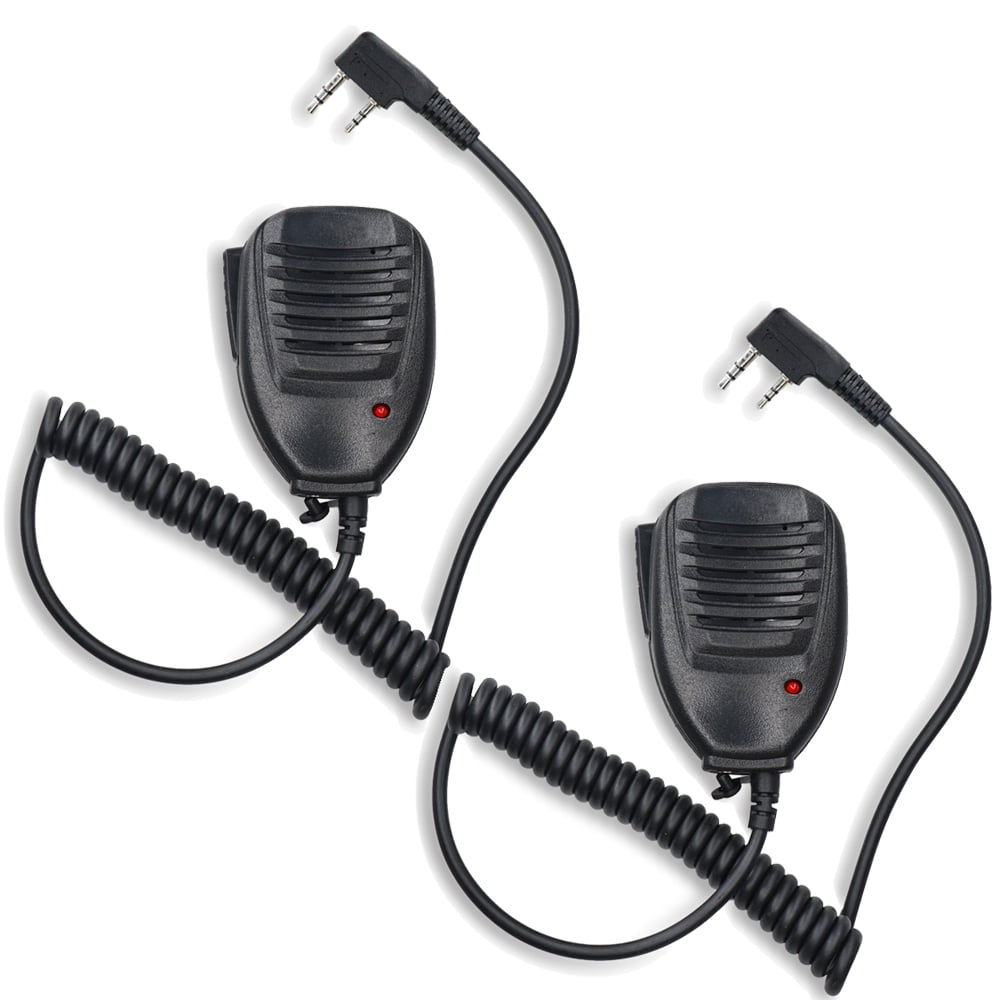 Walkie Talkie Mic Shoulder Mic 2 Pin Radio Microphone for UV-5R UV-82 ...