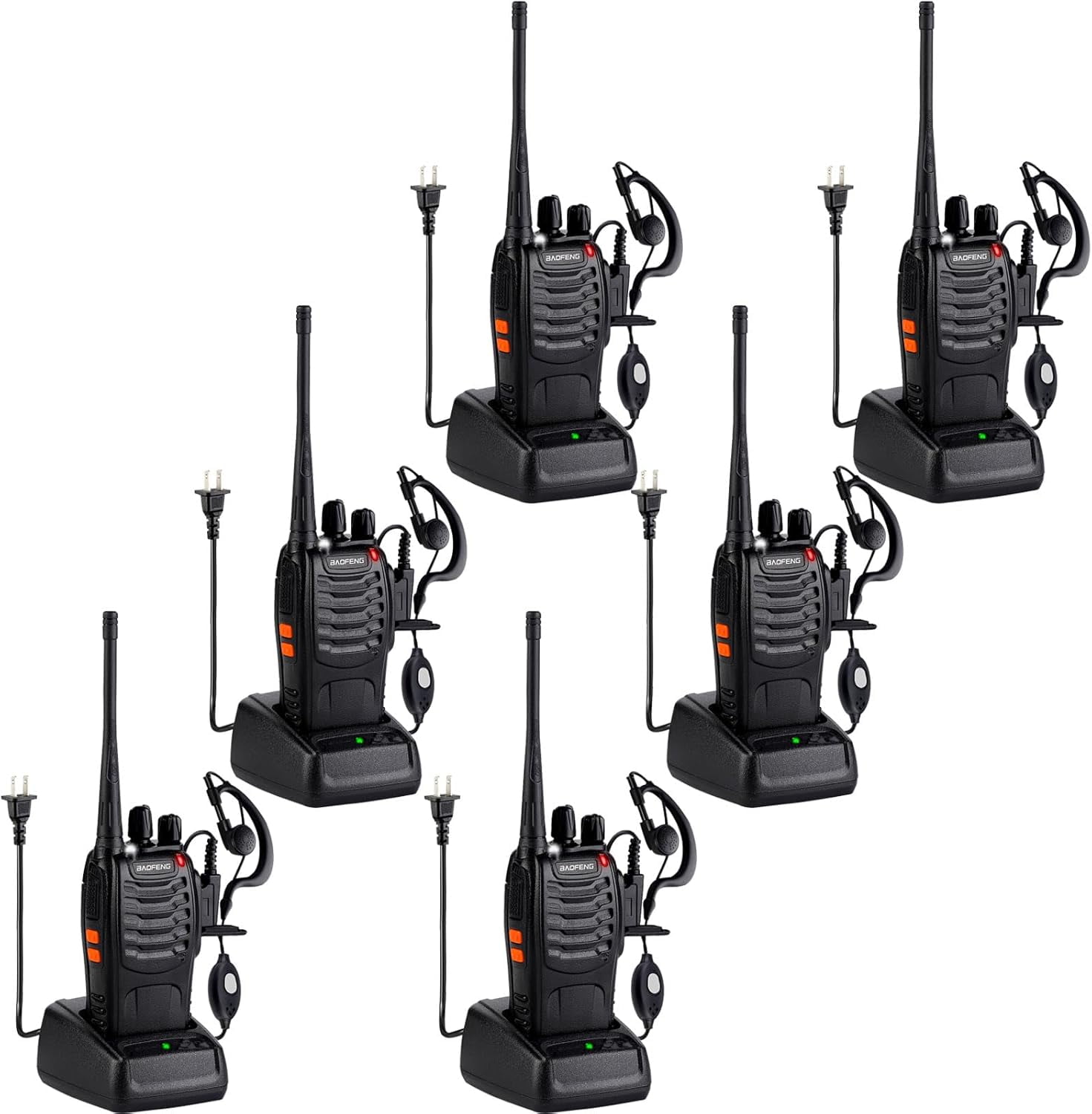 Walkie Talkies 888S Rechargeable Long Range with Earpieces for Adults ...