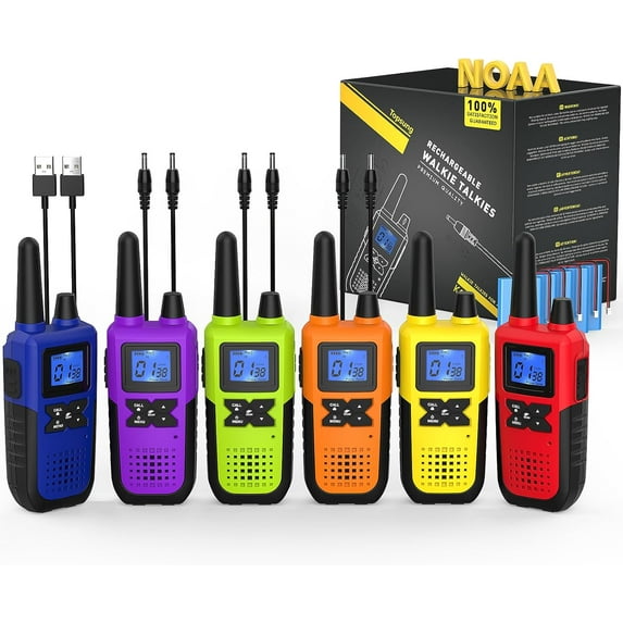 Walkie Talkies for Adults Long Range Rechargeable with NOAA Weather ...