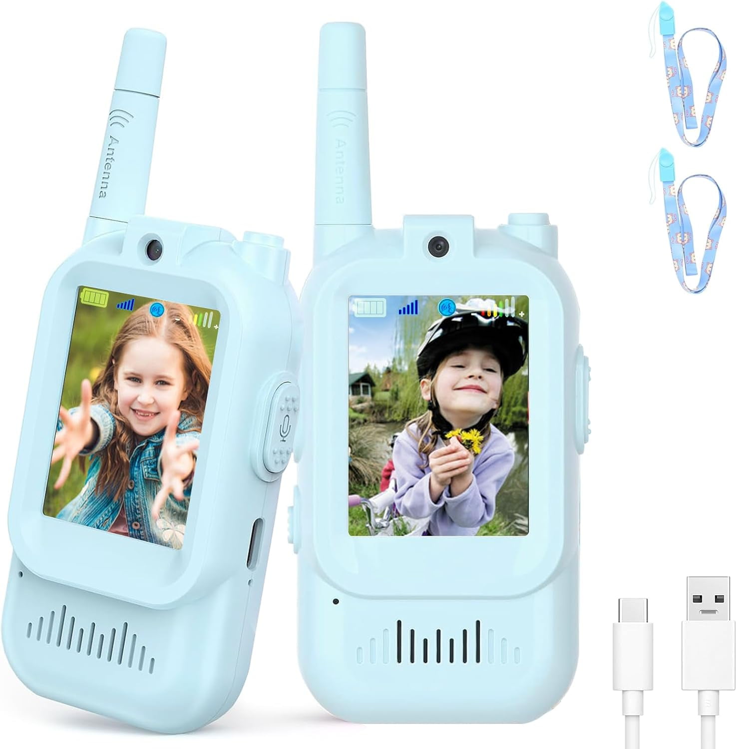Walkie Talkies for Kids, 2 Pack Video Walkie Talkies Rechargeable ...