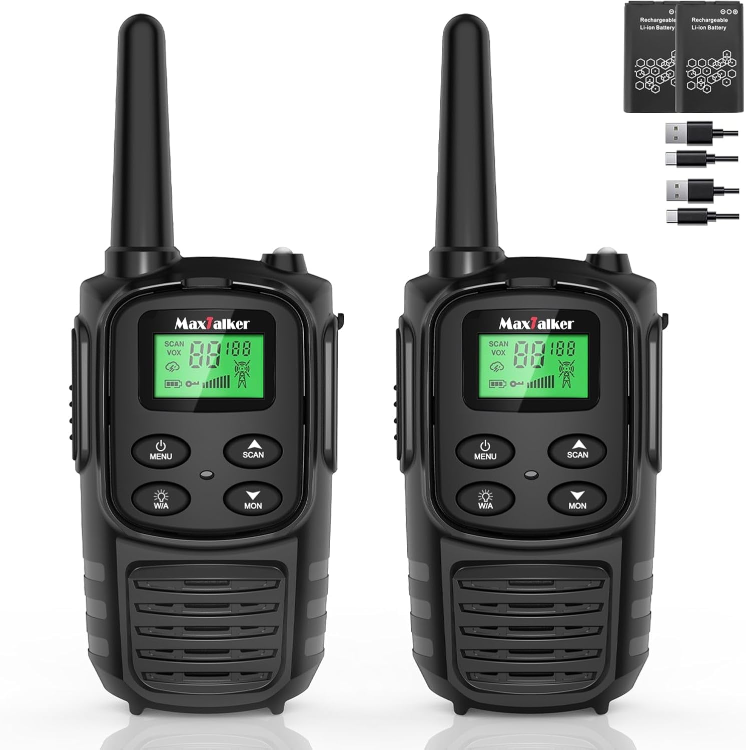 Walkie Talkies Long Range for Adult, MT10 Rechargeable Walkie Talkies ...
