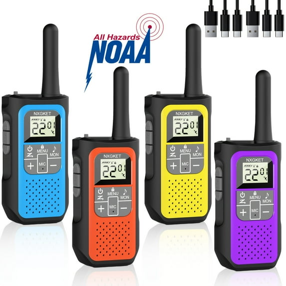 Walkie Talkies Long Range For Adults Distance Rechargeable Walkie Talkies 4 Pack With FRS 2-Way ...