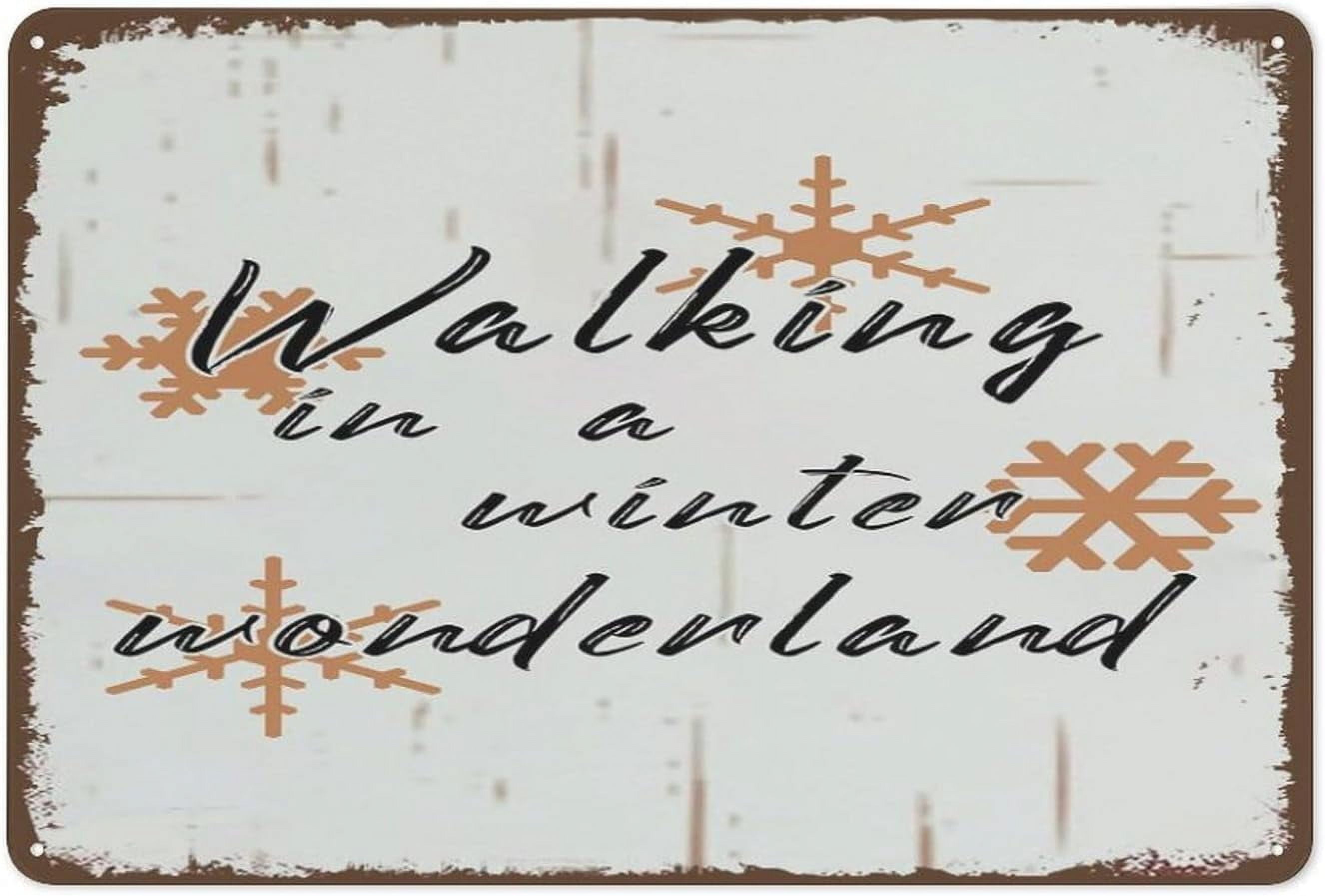 Walking in A Winter Wonderland Metal Sign Snowflake Winter Signs ...