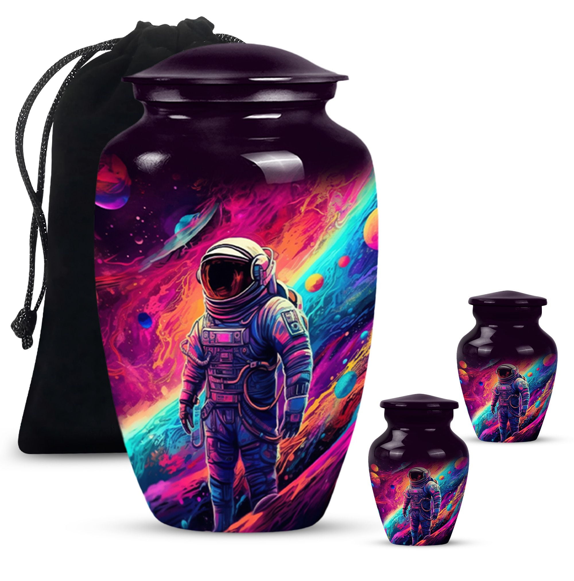 Walking Astronaut Small Urns For Human Ashes Adult Female - Large Cremains Urn For Ashes Father ...