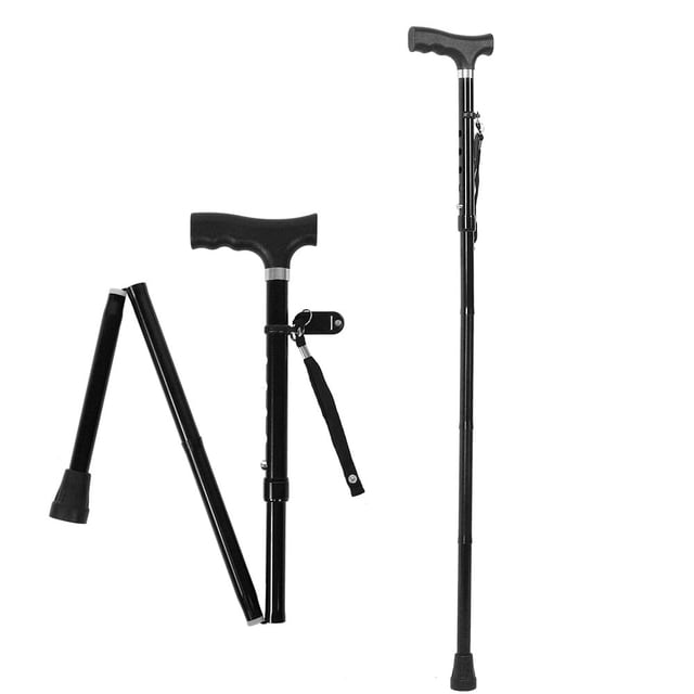 Walking Cane, Adjustable Folding Cane Lightweight Aluminum Portable ...