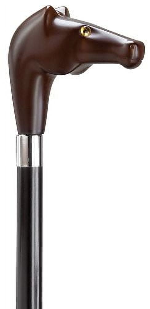 Walking Cane Brown Horse Head With Glass Eye Cane Maple Black Shaft ...