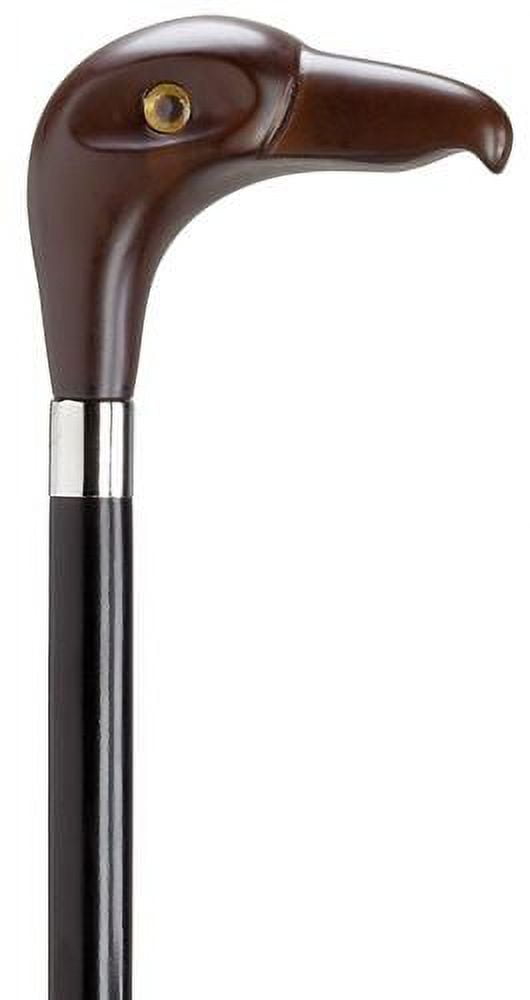 Walking Cane Eagle Head Glass Eye Cane Black Shaft Brown Handle ...