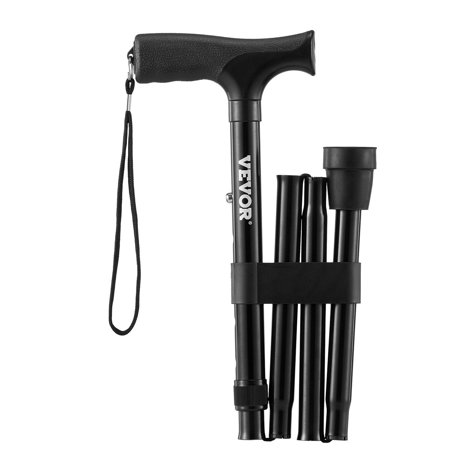 Walking Cane Folding Walking Stick with 5-Level Adjustable Height Anti ...