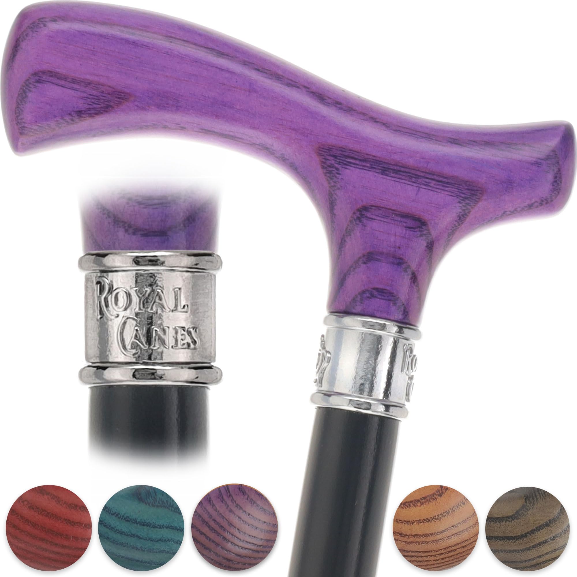 Walking Cane - Fritz Comfort Cane with Stained Ash Wood Handle & Black ...