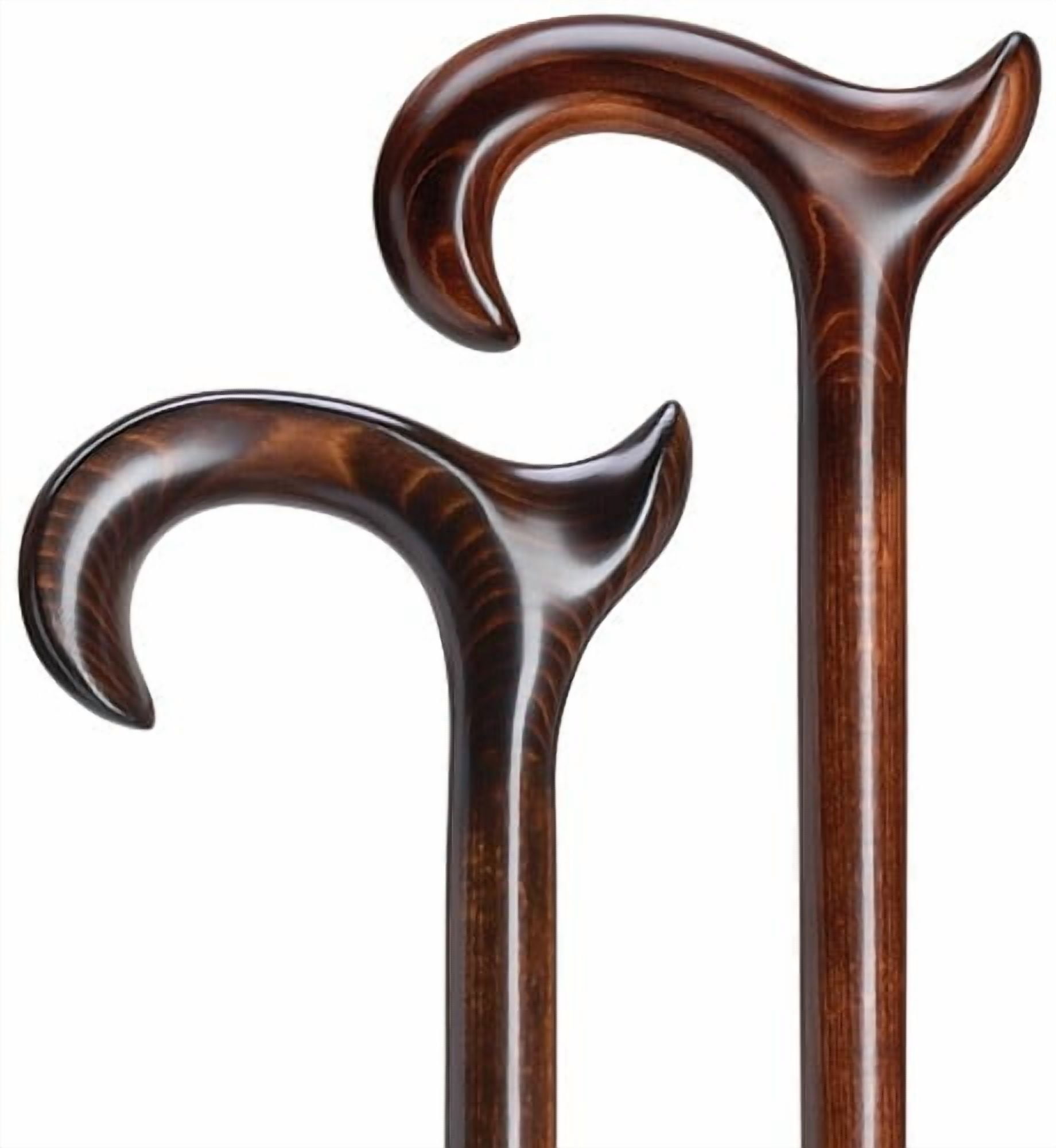 Walking Cane Men Anatomical Derby Cane Dark Beechwood Wood Left Handle ...