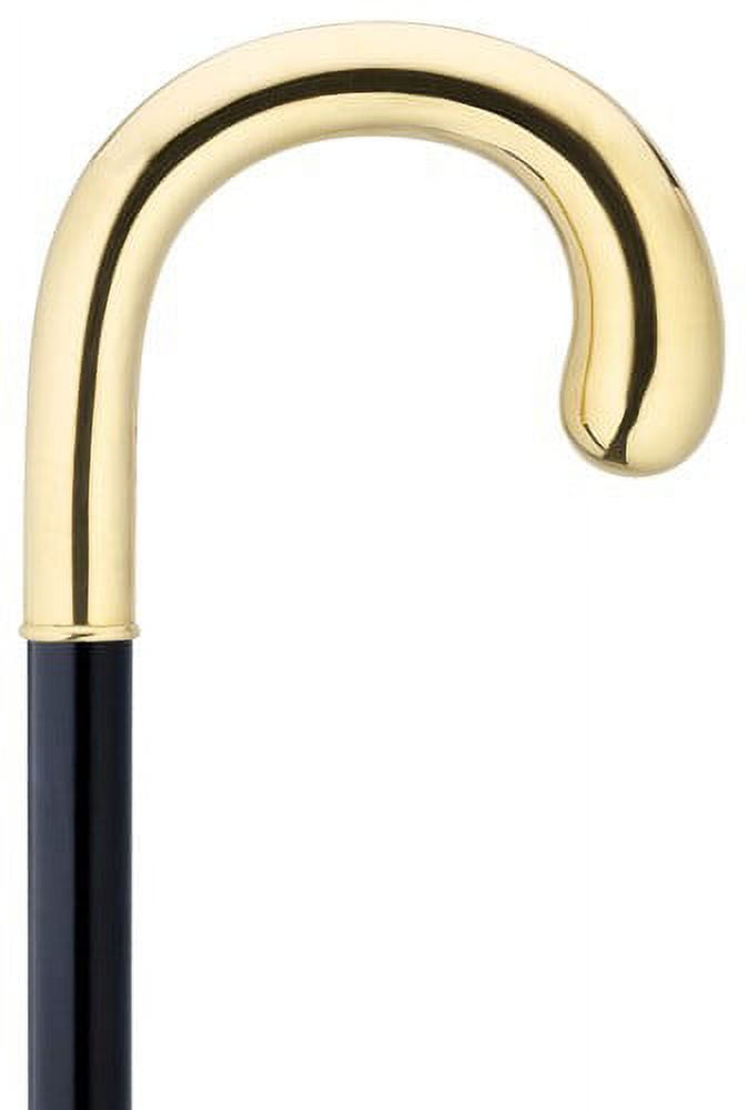 Walking Cane Men Bulb Nose Crook Cane Ebony Shaft 14K Gold Plate Handle ...