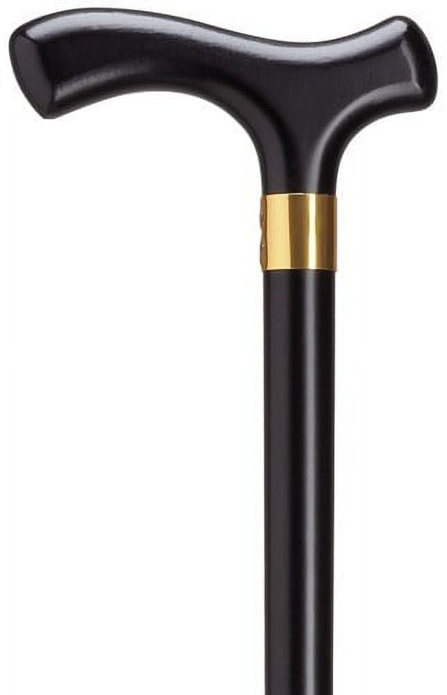 Walking Cane Men Fritz Handle Black Stain with wide brass band, 36 ...