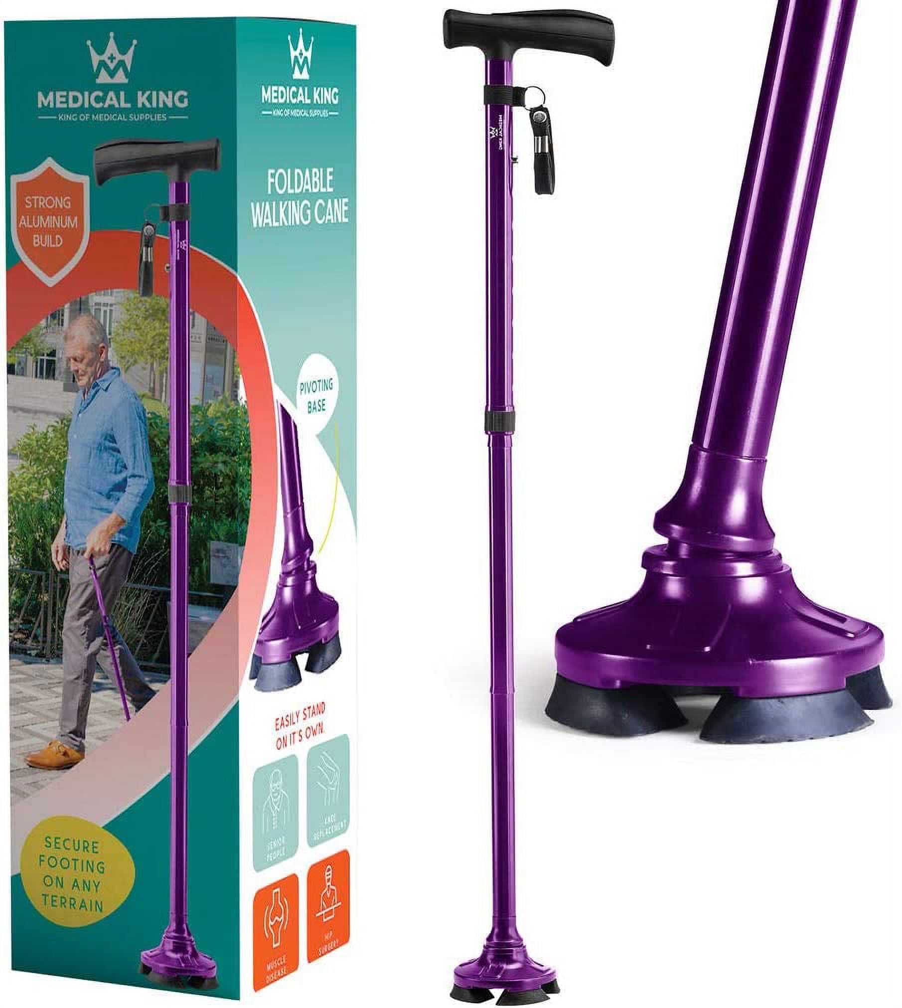 Walking Cane for Men and Women - Self-Standing Cane, Lightweight Cane ...