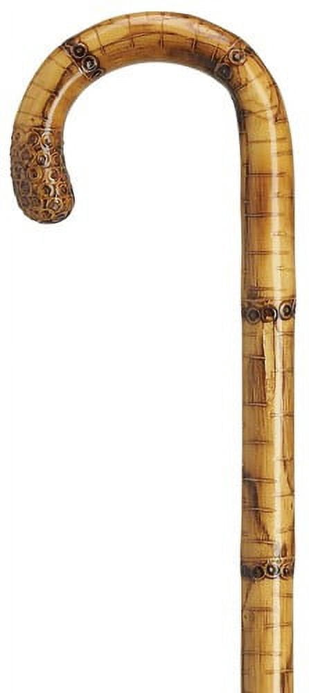 Walking Cane Men crook handle with carved bulb nose,carved stepped ...