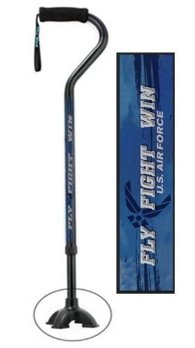 Walking Cane Offset Foam Handle Quad Foot 4 Point Cane Tip Adjustable ...