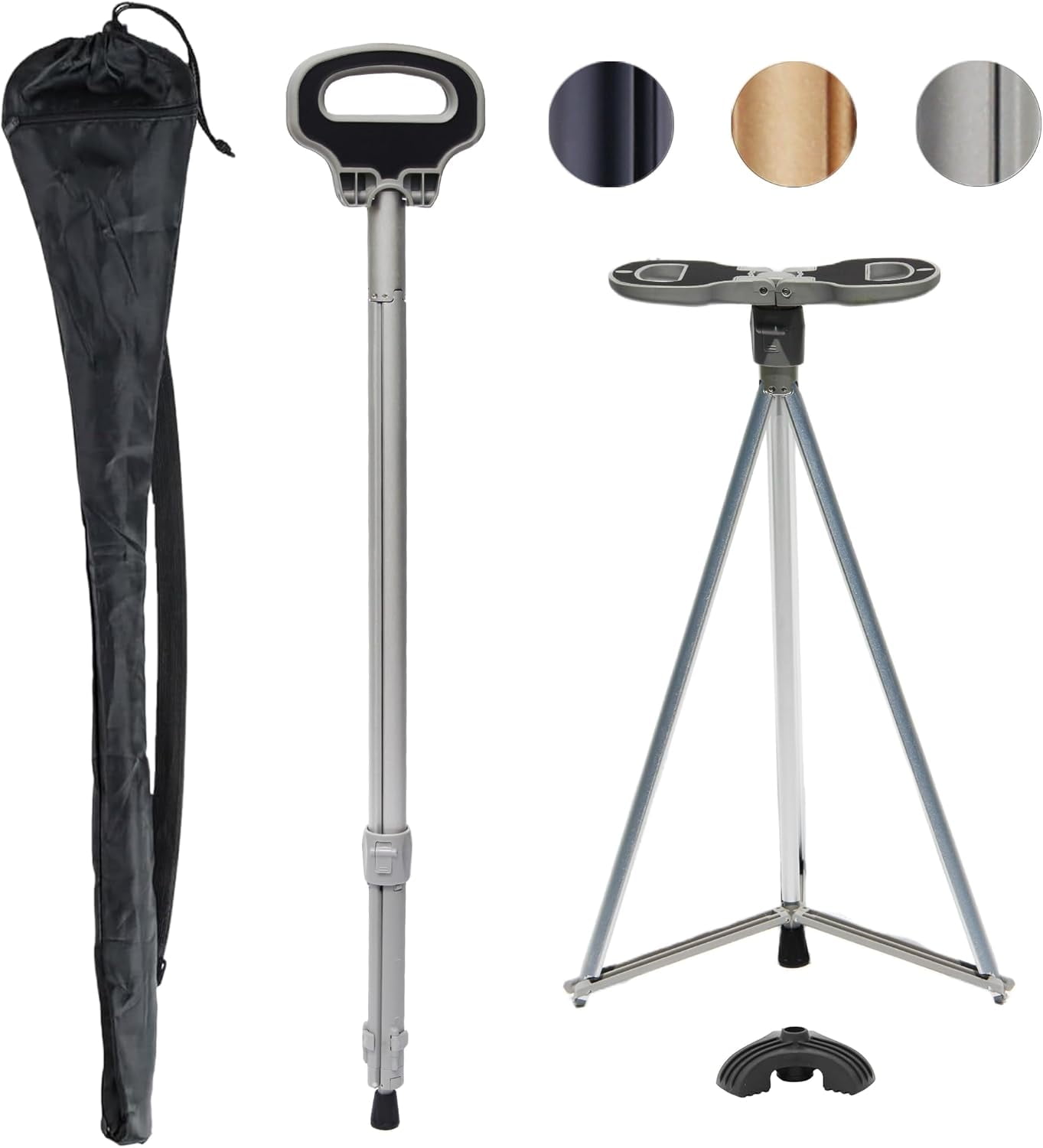 Walking Cane with Seat Folding Lightweight, 2-in-1 Cane Stool for ...