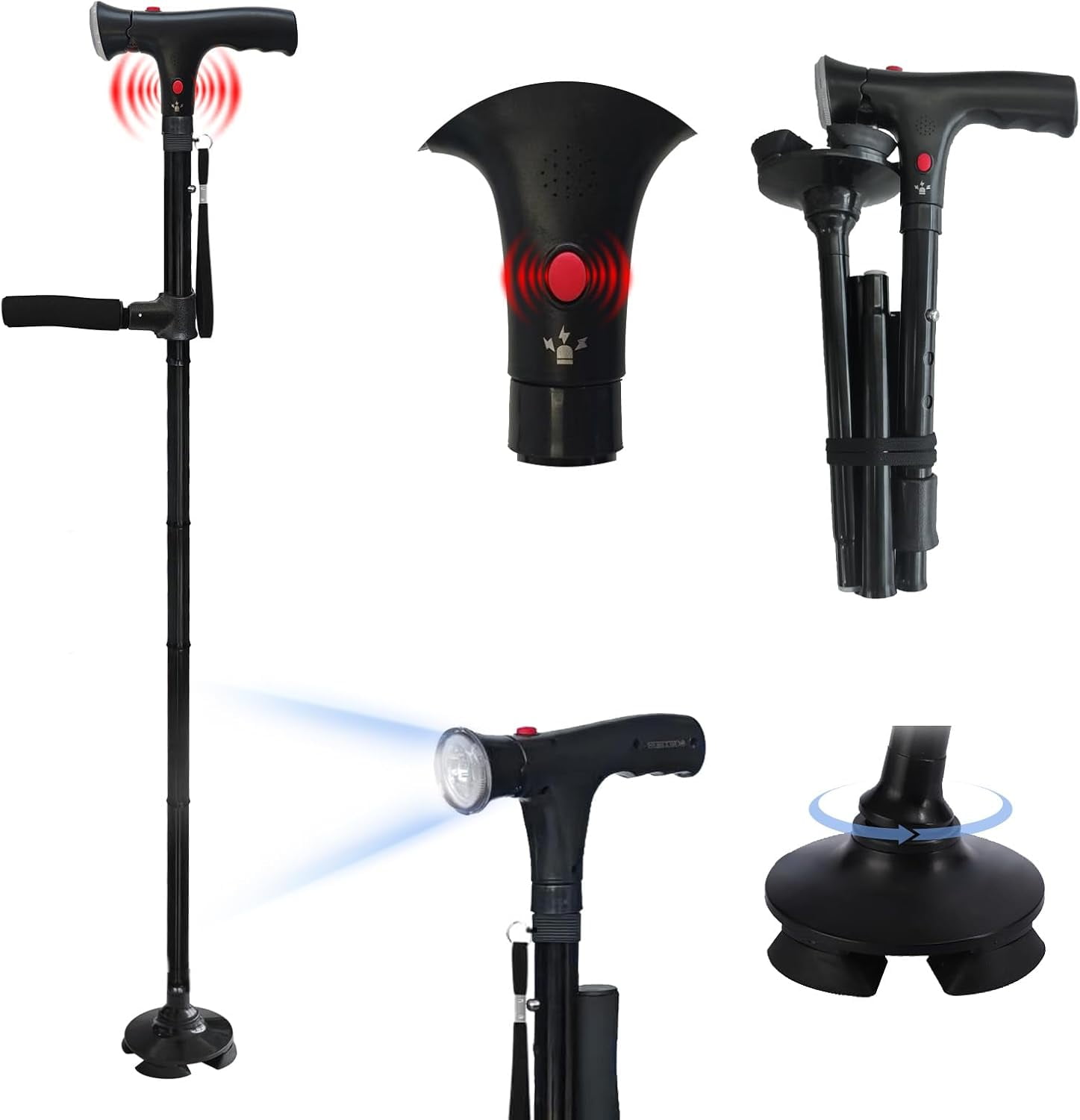 Walking Cane for Seniors Cool Canes for Women Men, Adjustable, Foldable ...