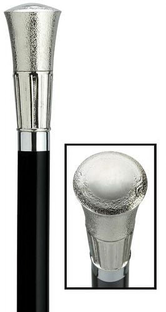 Walking Cane Silver Men's Straight Formal Cane with 3 1/4" high ...