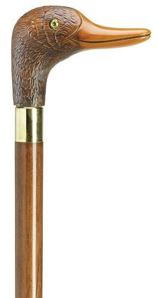 Walking Cane Unisex Translucent Brown Duck handle Brown hardwood shaft ...