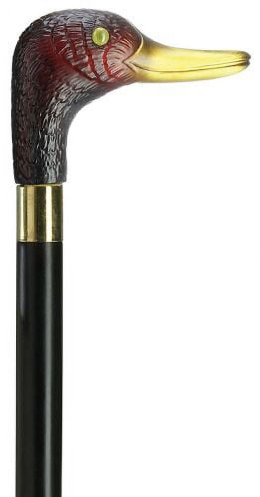 Walking Cane Unisex Translucent Red Duck handle Black hardwood shaft ...