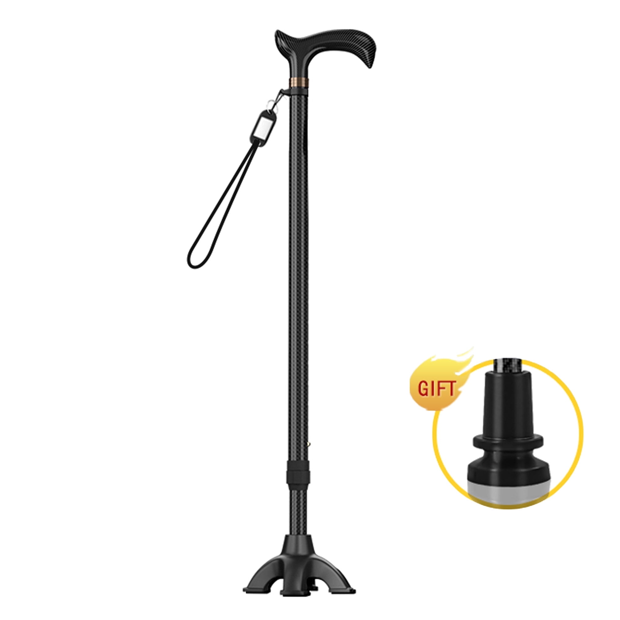 VEYFOQIK Walking Cane Women and Men, 10 Levels Adjustable Height ...