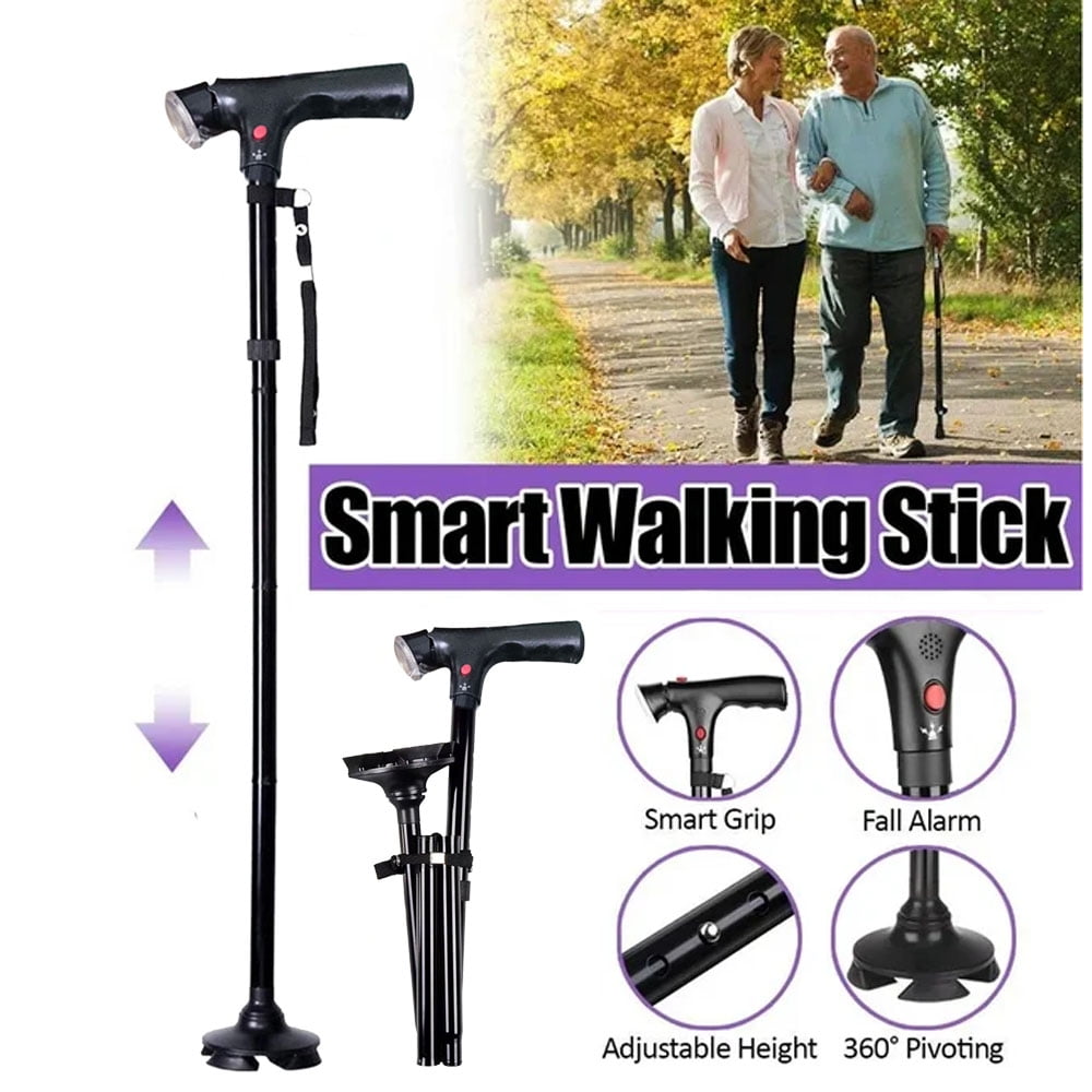 Sturdy, Adjustable Walking Canes for Men & Women with LED Flashlight ...