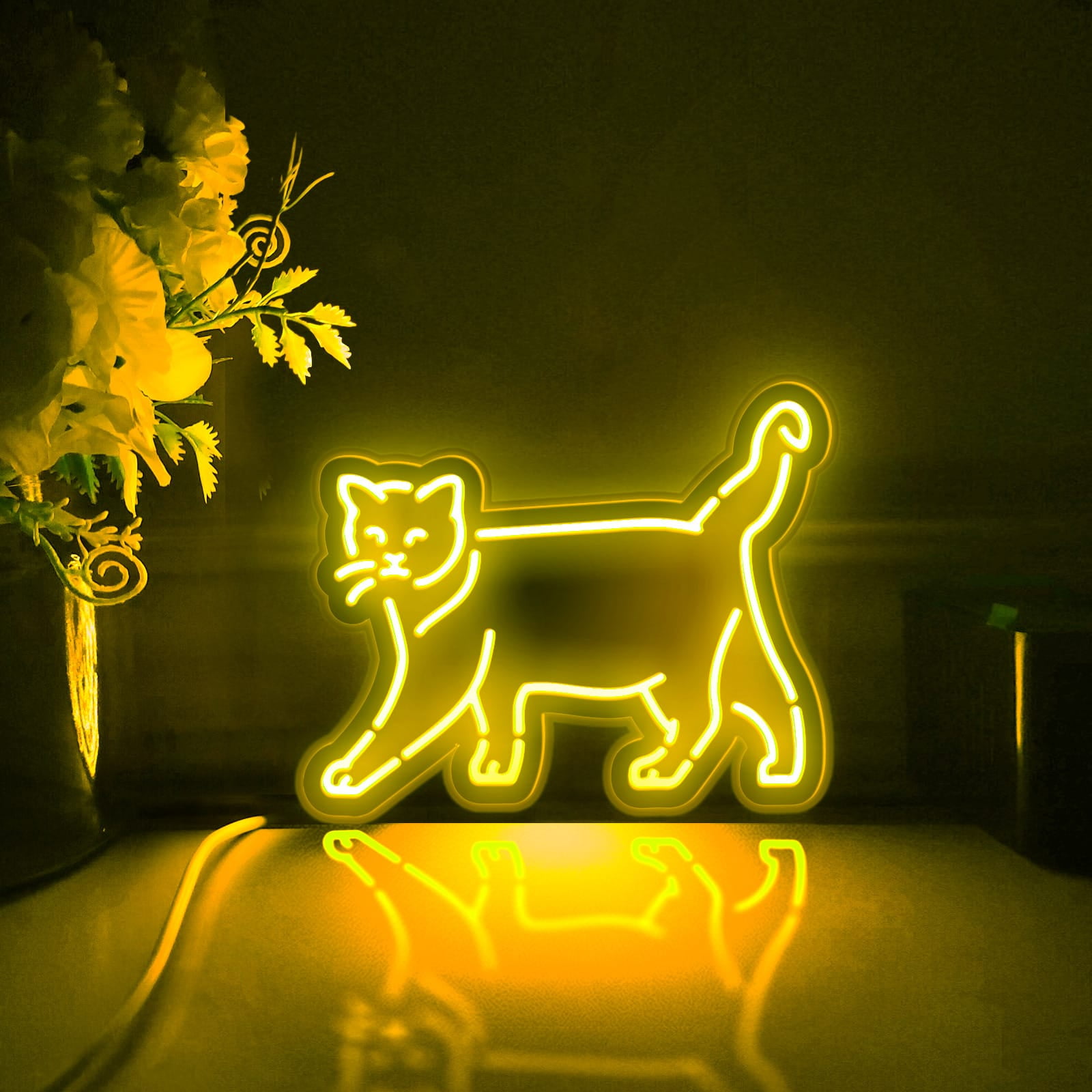Walking Cat Led Light Box, Dimmable Neon-Like Light Signs USB Power for ...