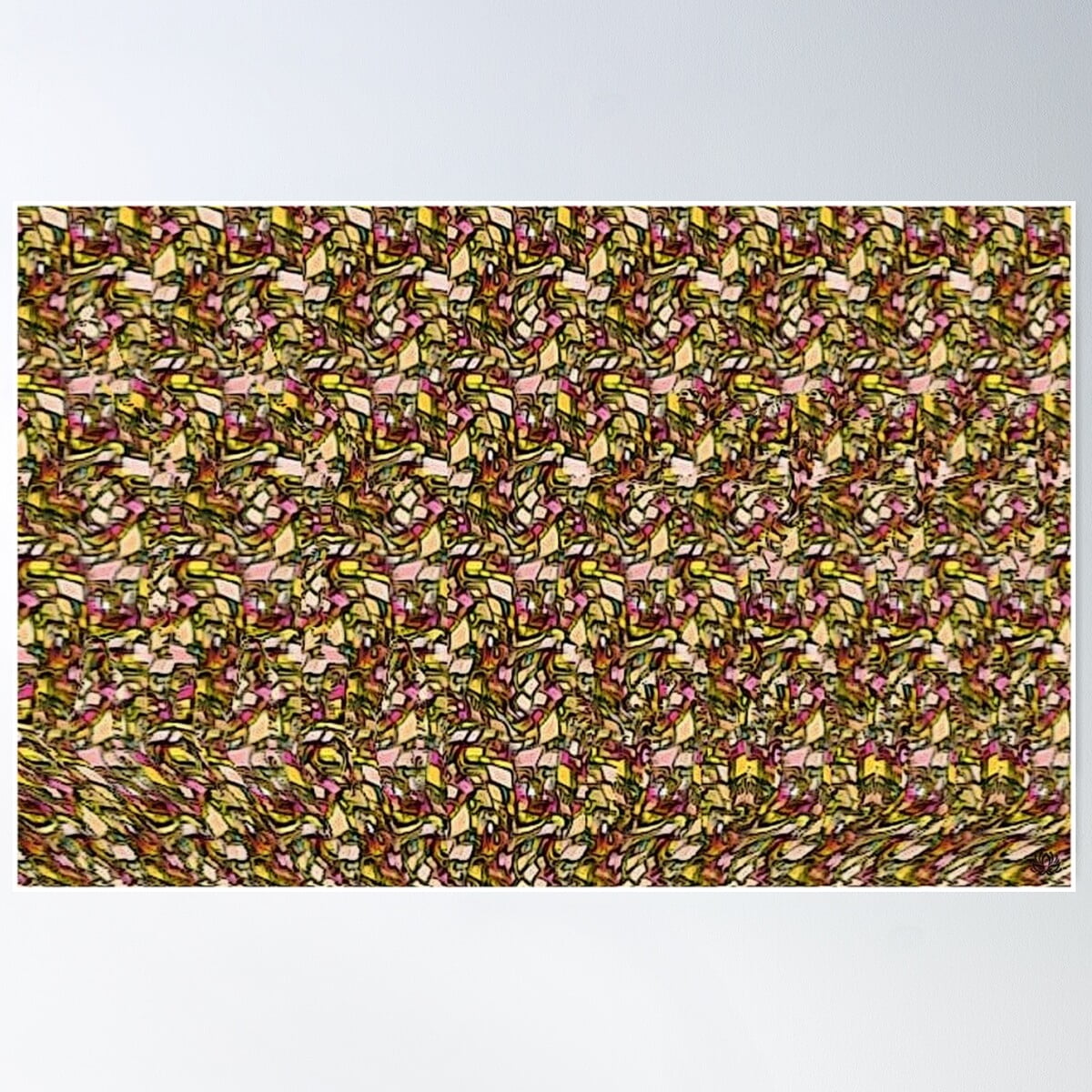 Walking Cat Stereogram Poster Wall Art, Modern Wall Decor For Living ...