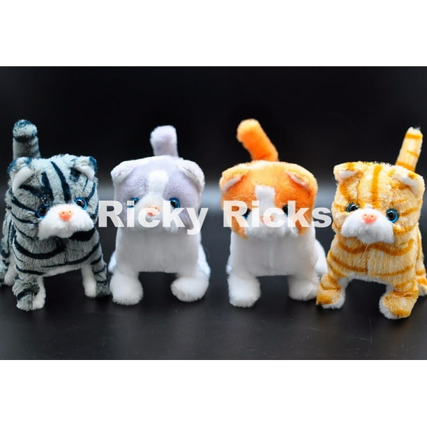 Walking Cat Toy Plastic Kitty With Realistic Sounds Furry Cute ...