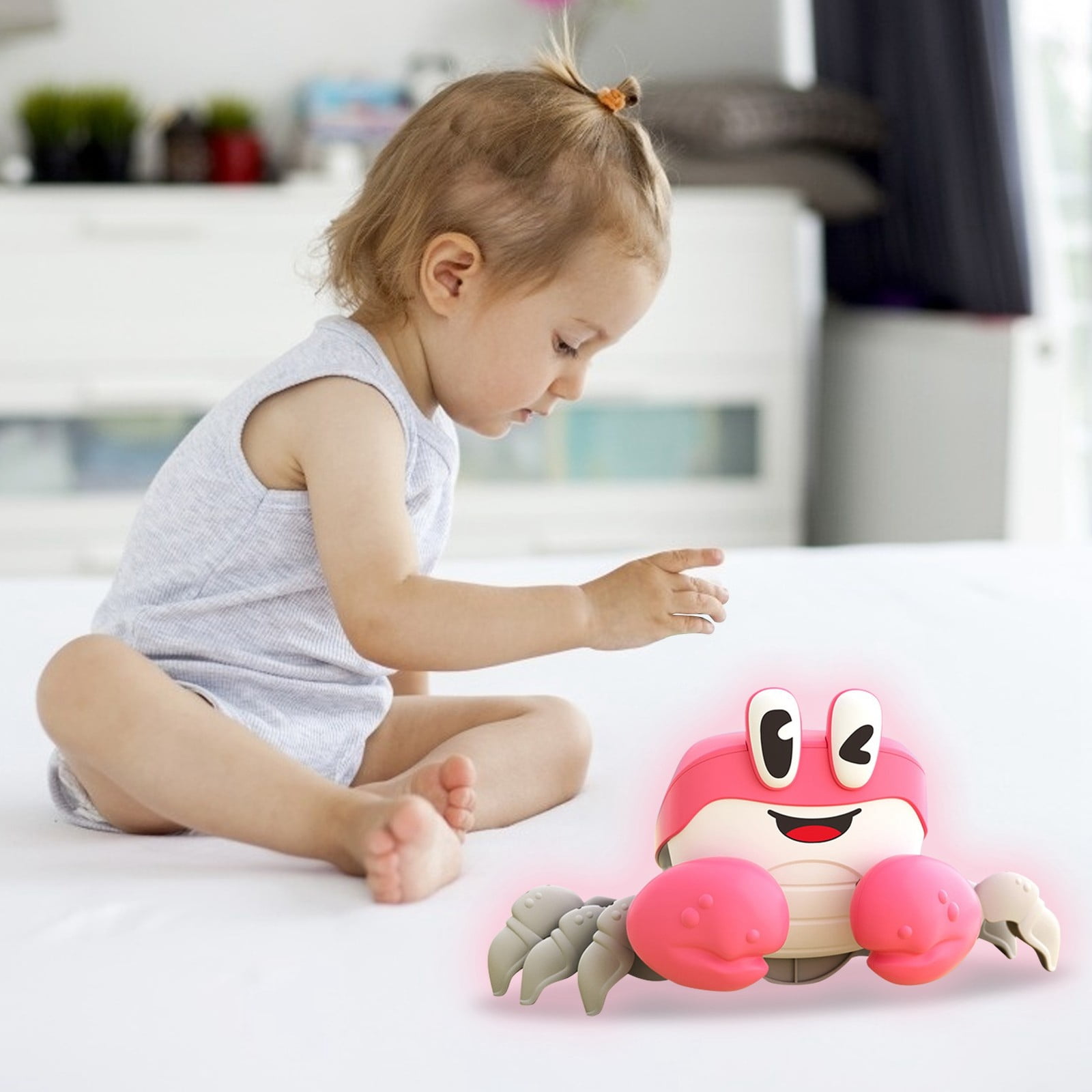 Walking Crab Baby Toy, Toddler Crawling Tummy Time Crab with Music ...