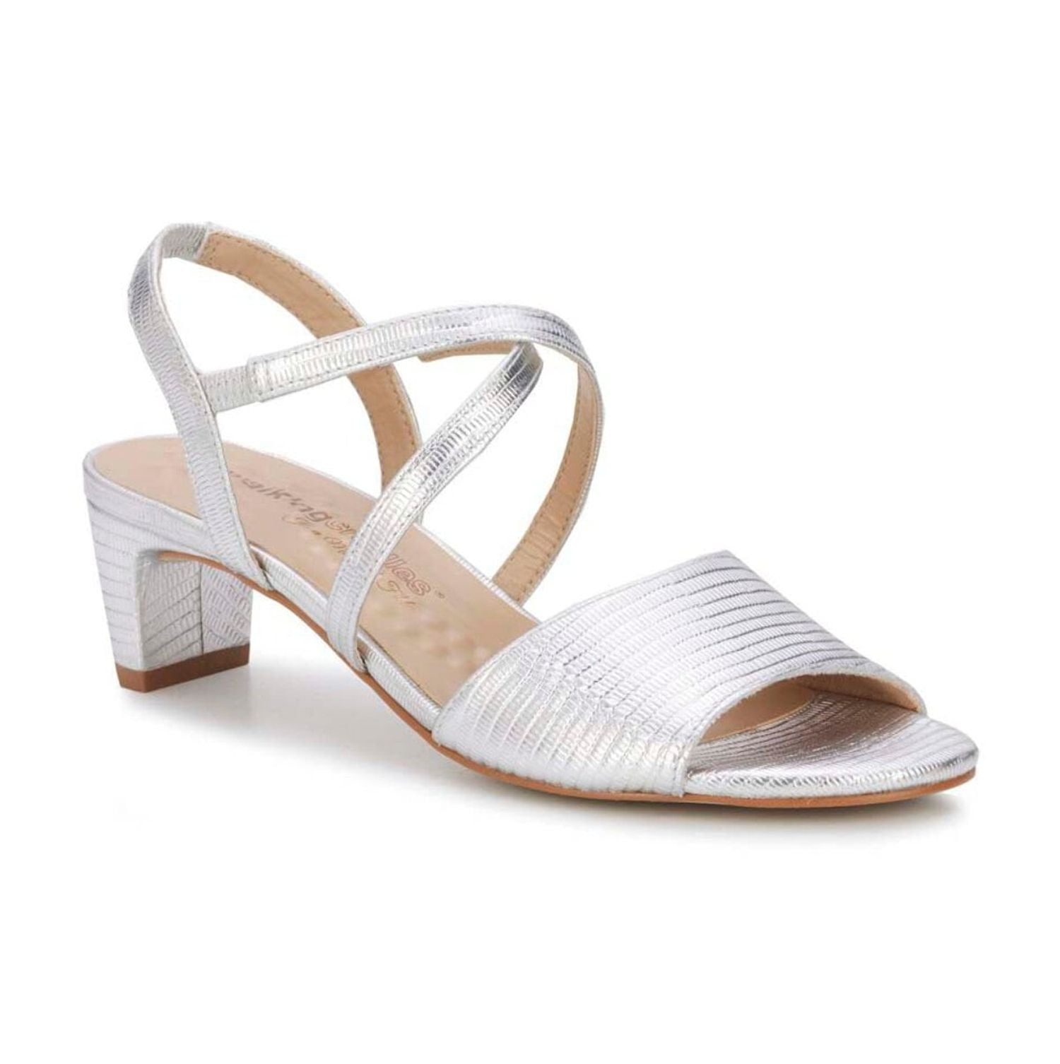Walking Cradles Wc Liza Women Straps Sandal In Silver Lizard Print ...