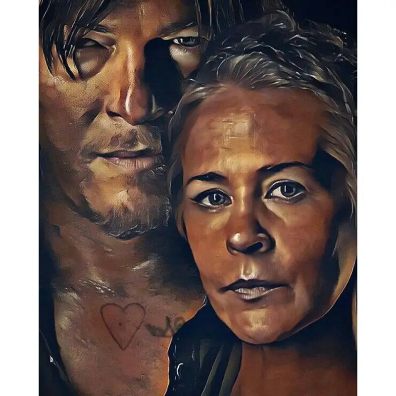 The Walking Dead Carol and Daryl 5D Diamond Painting Tools for Adults ...