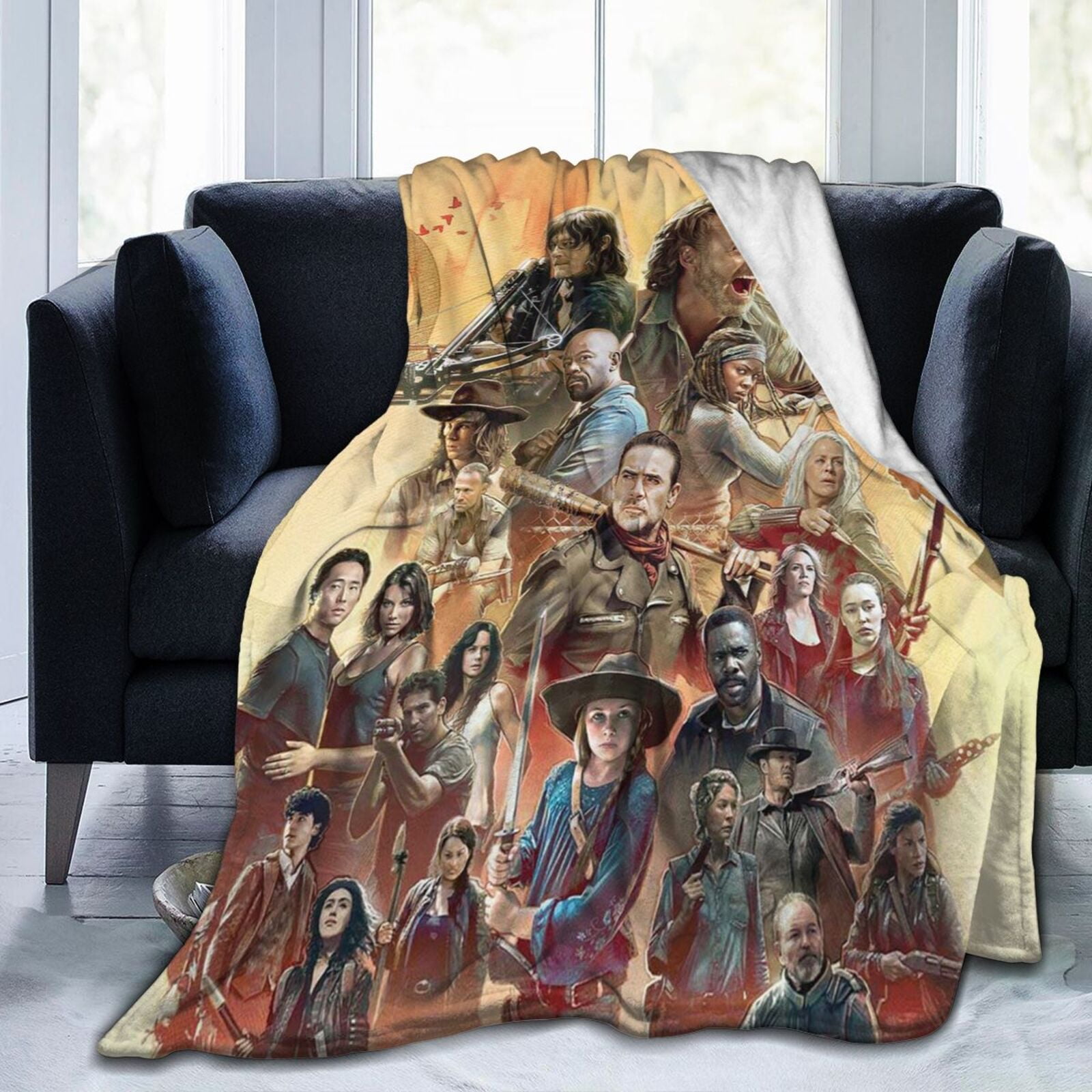 Walking Dead Throw Blanket 50"X40" Soft Flannel Lightweight Plush Air ...