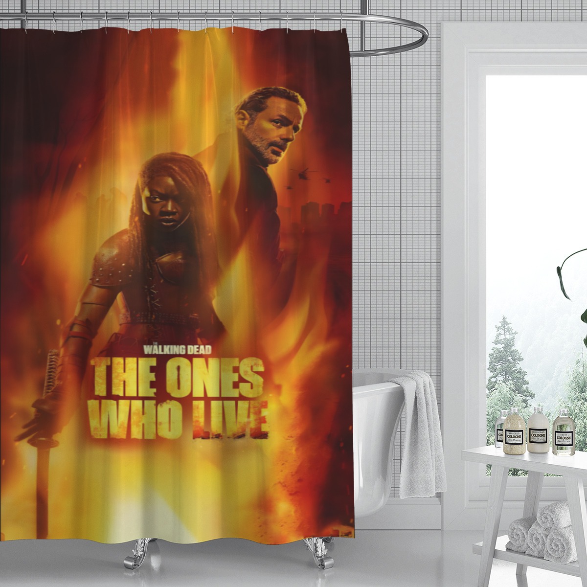 The Walking Dead shower curtain comes with an iconic design, waterproof ...