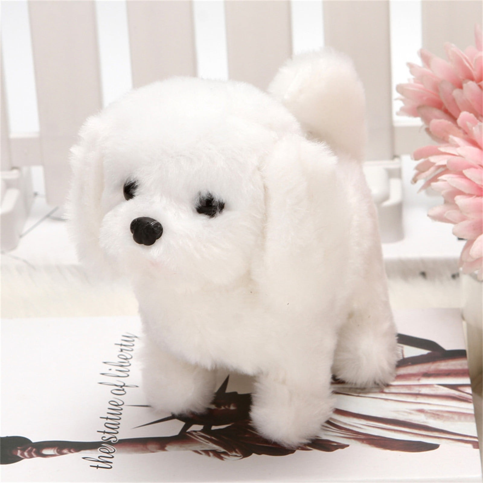 Walking Dog Toys For Kids Plush Puppy Walking Barking Toy Dog Battery ...